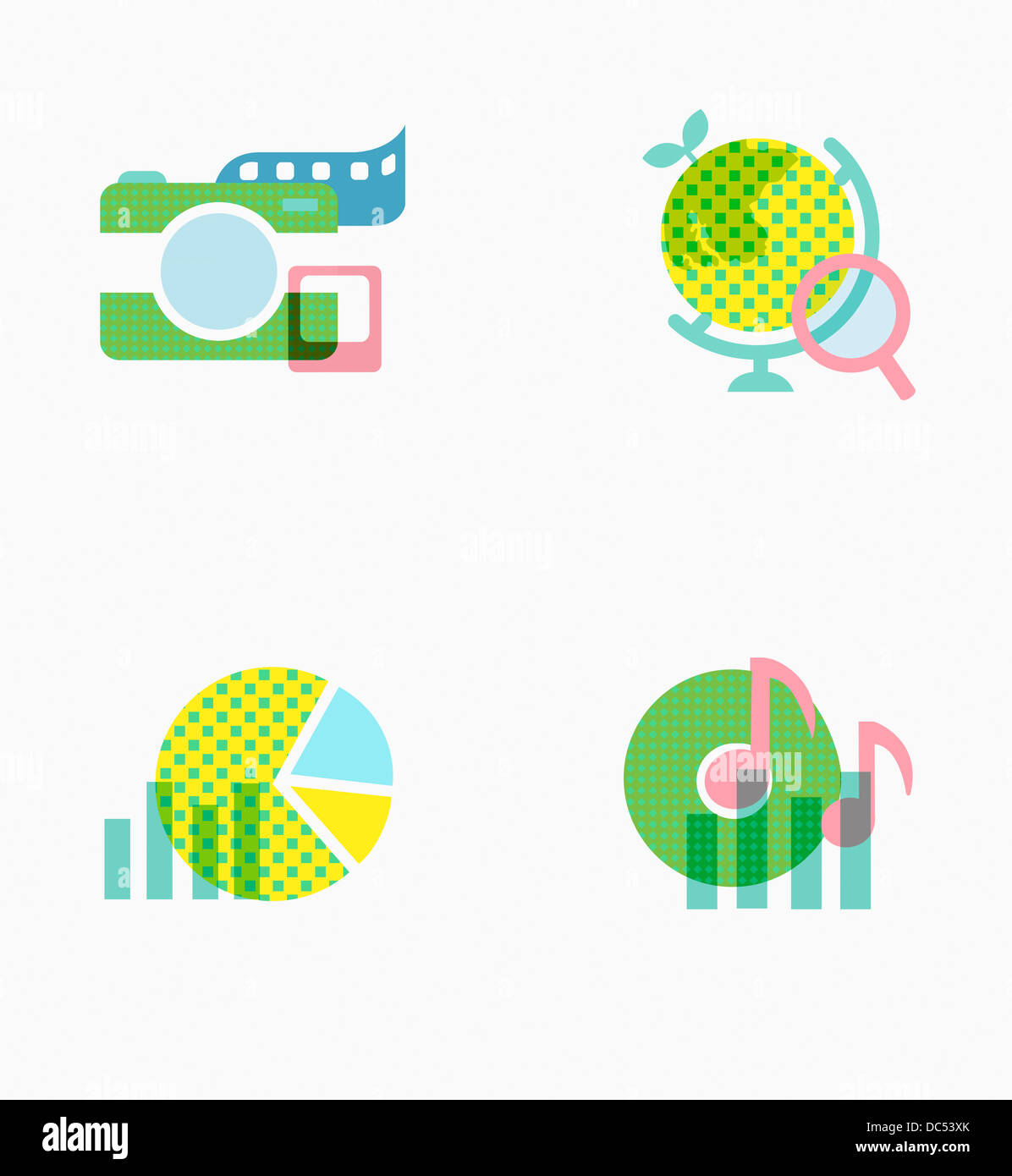 illustration of simple icons Stock Photo - Alamy