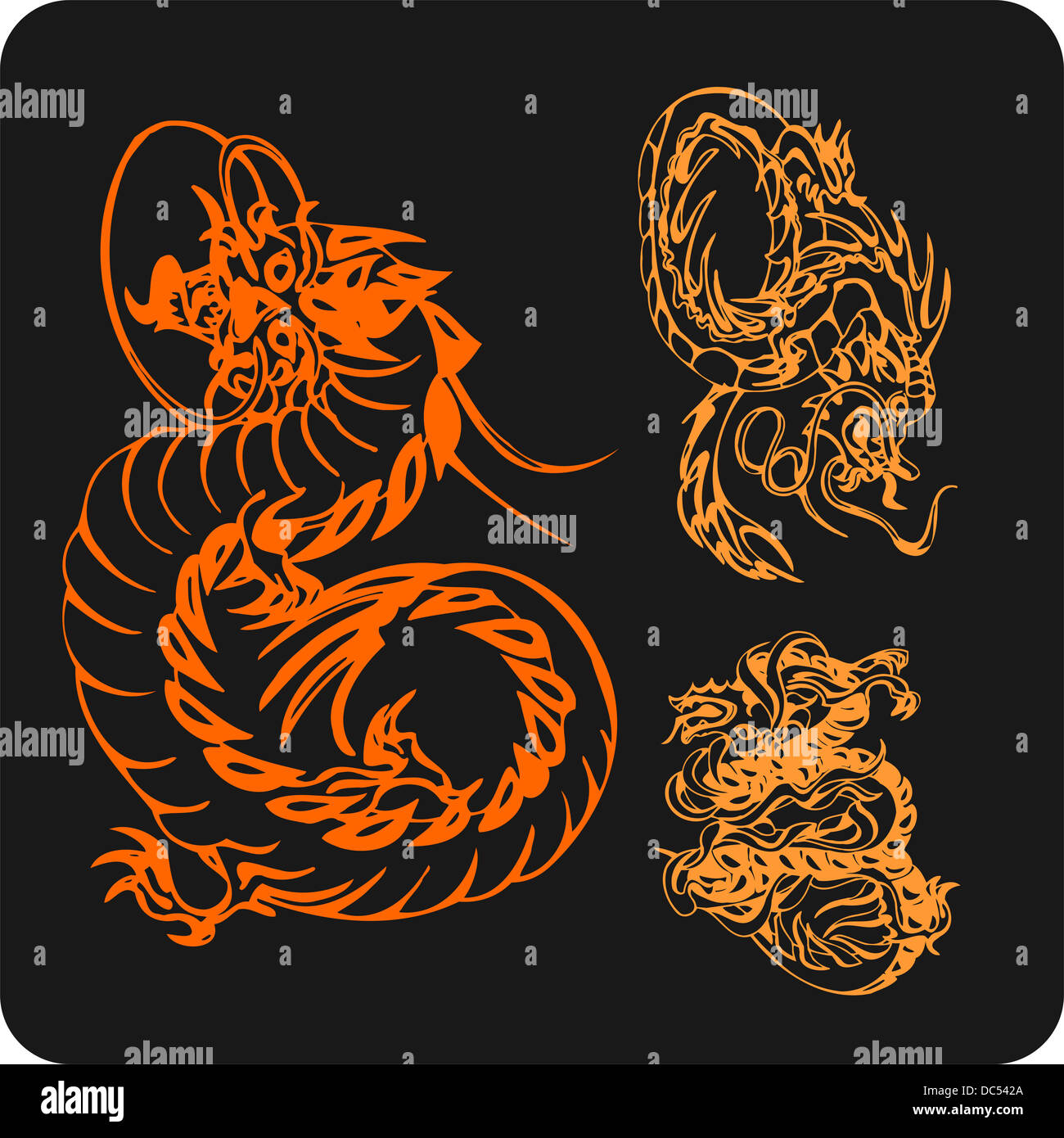 Chinese Dragons - set Stock Photo - Alamy