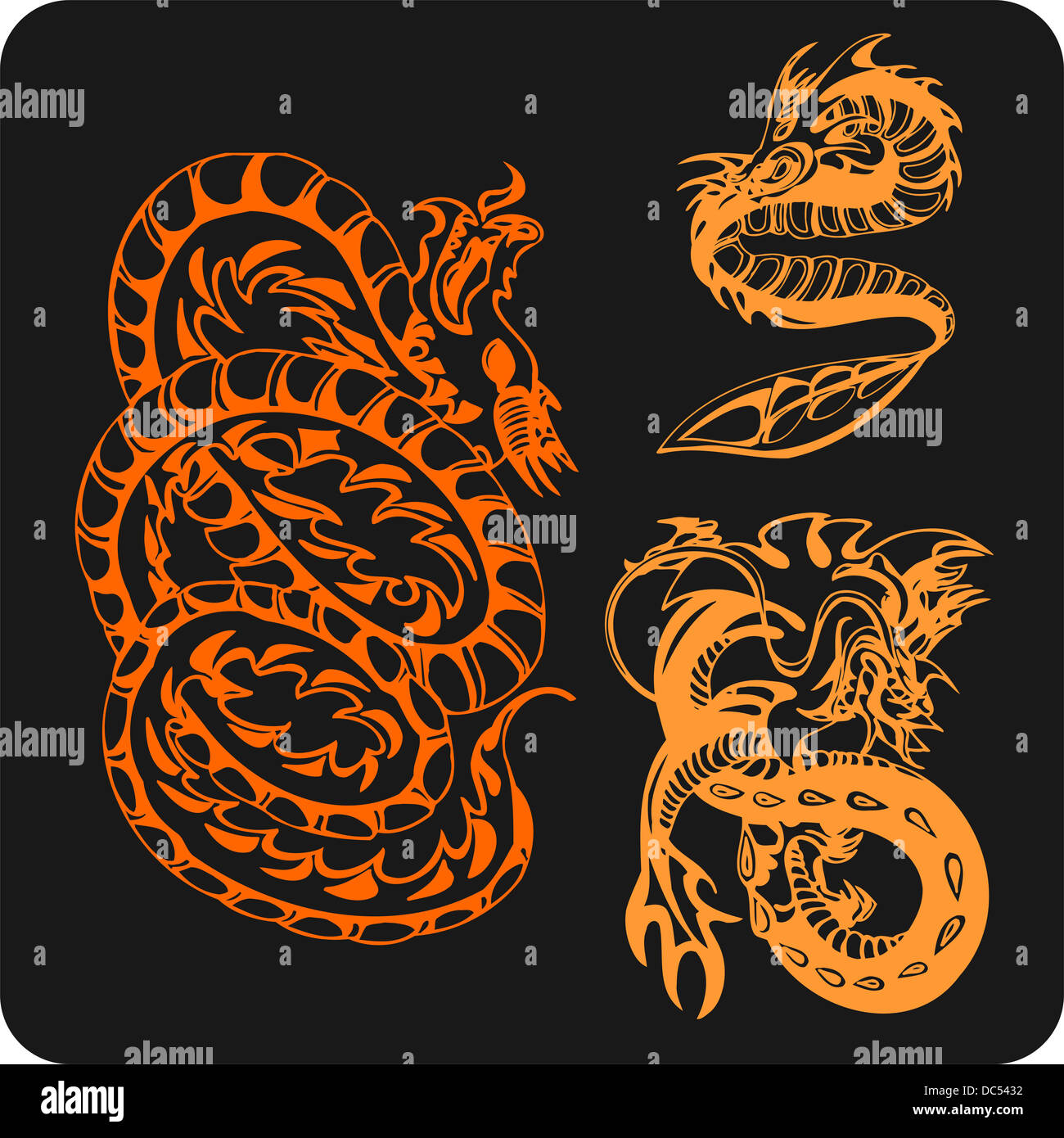 Chinese Dragons - set Stock Photo - Alamy