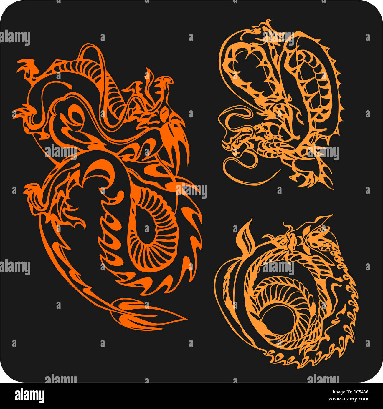 Chinese Dragons - set Stock Photo - Alamy