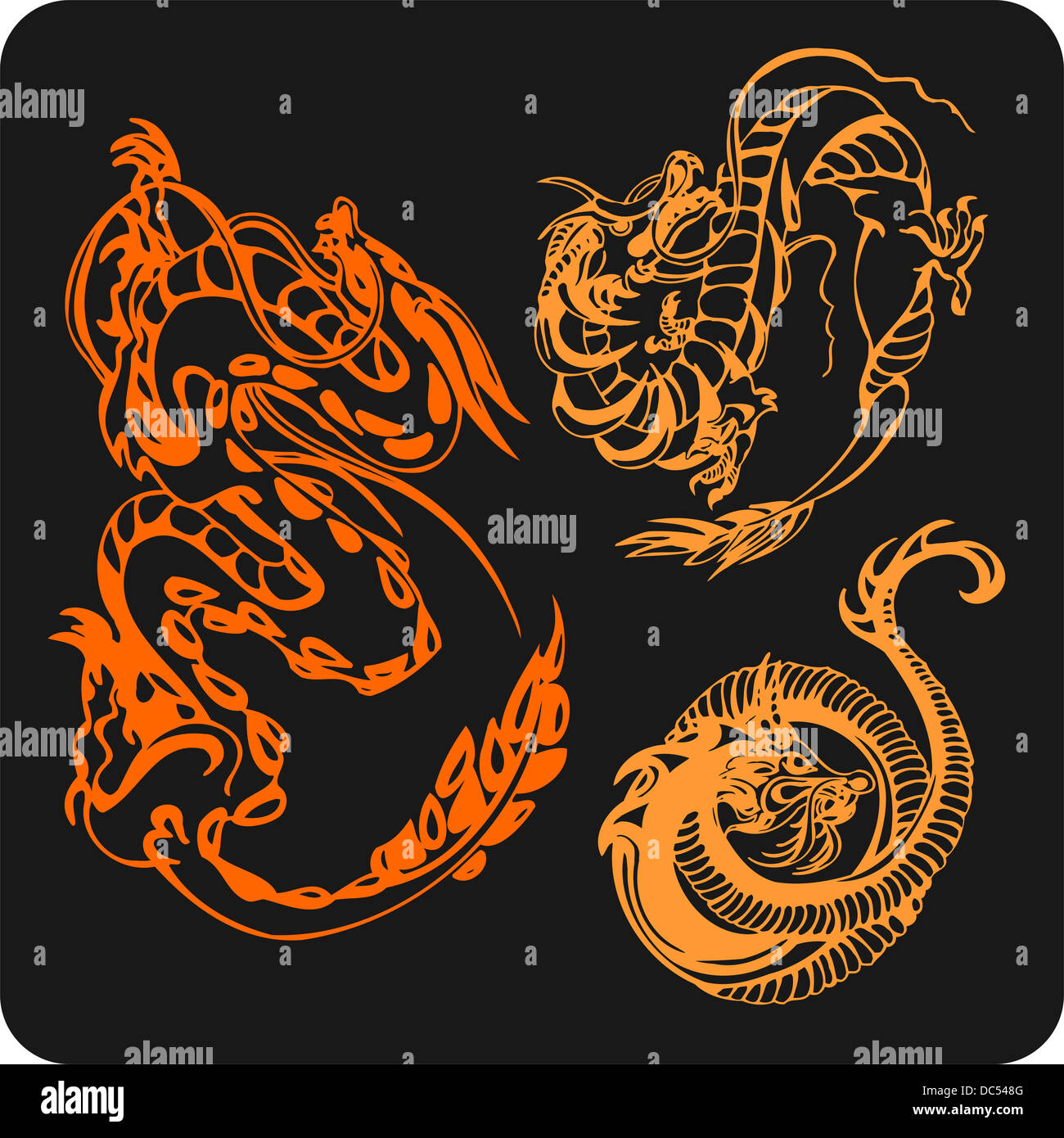 Chinese Dragons - set Stock Photo - Alamy
