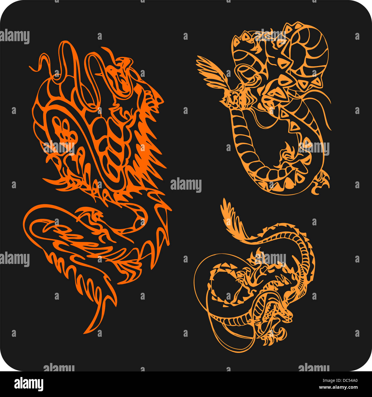 Chinese Dragons - set Stock Photo - Alamy