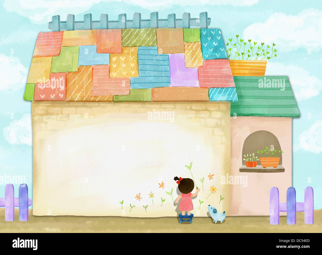 illustration memo template featuring a house Stock Photo - Alamy