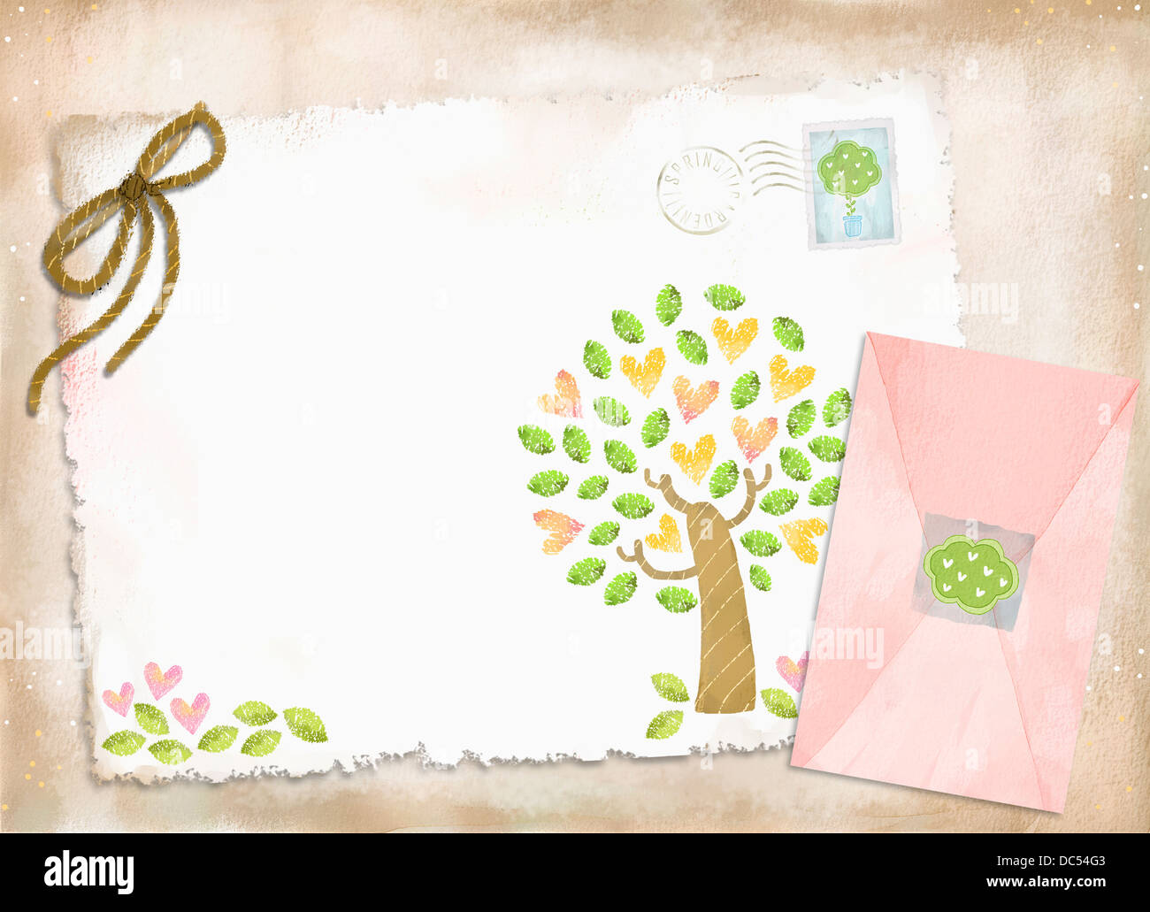 illustration memo template featuring a tree Stock Photo - Alamy