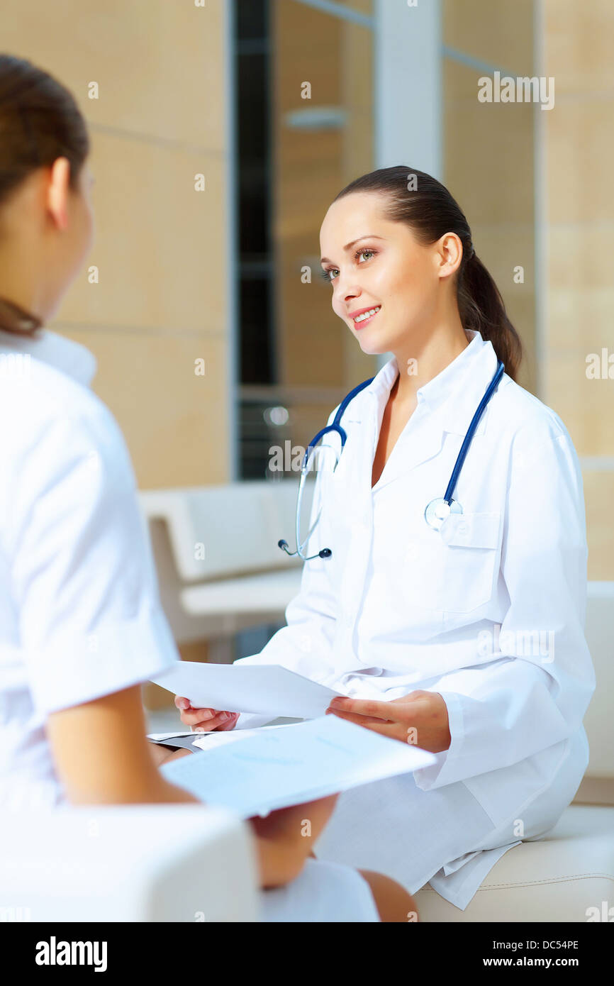 Portrait of two friendly female doctors Stock Photo - Alamy