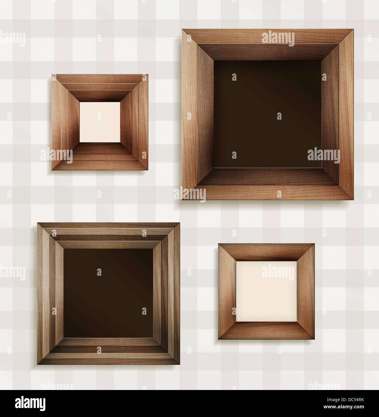 illustration template of wooden frames Stock Photo - Alamy