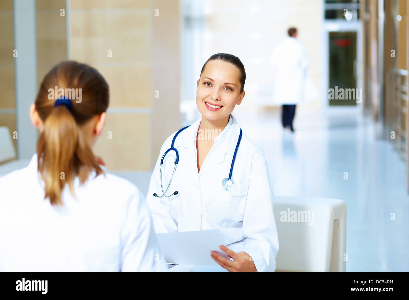 Portrait of two friendly female doctors Stock Photo - Alamy