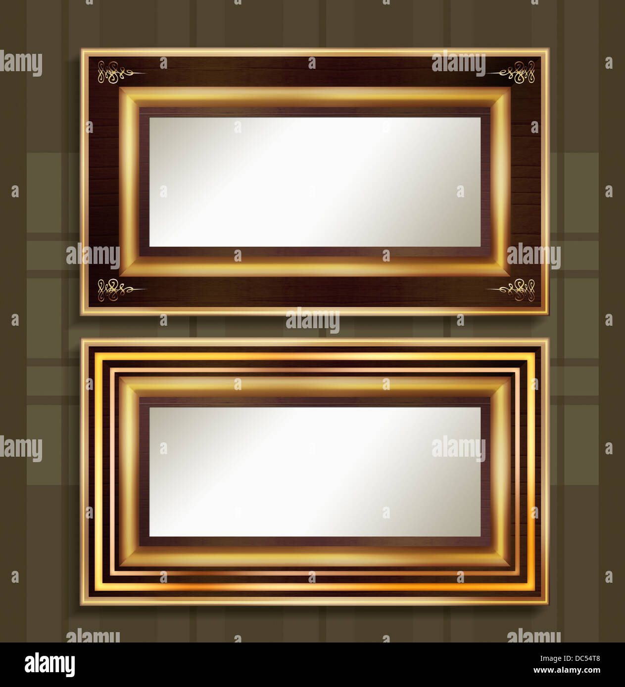 illustration template of wooden frames Stock Photo - Alamy