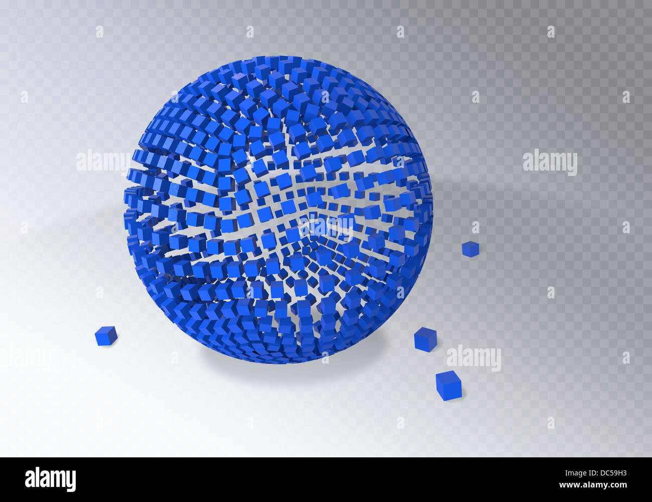 a ball with blue blocks Stock Photo - Alamy