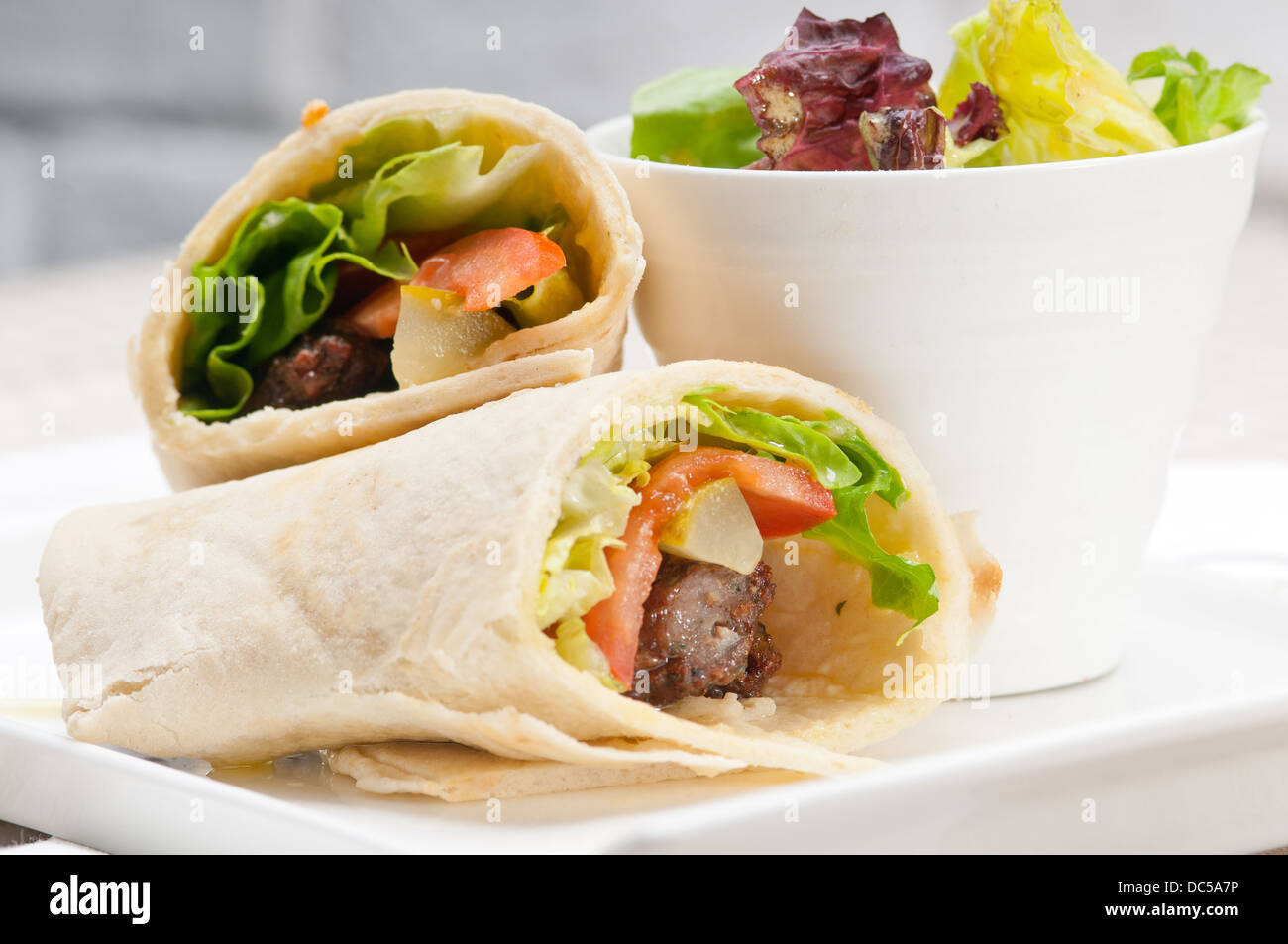 kafta shawarma chicken pita wrap roll sandwich traditional arab mid ...