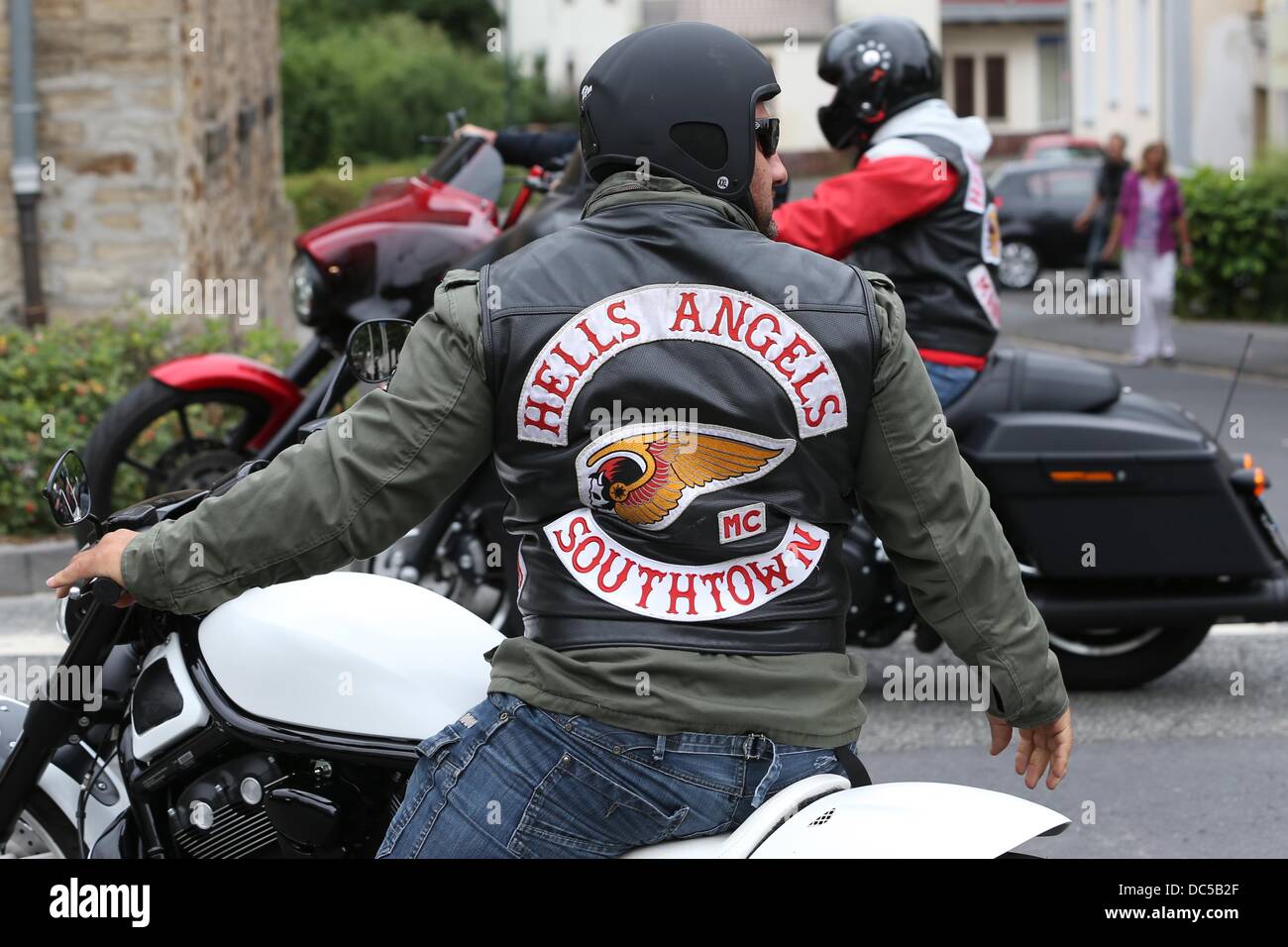 Ransbach-Baumbach, Germany. 08th Aug, 2013. Members of the motorcycle ...