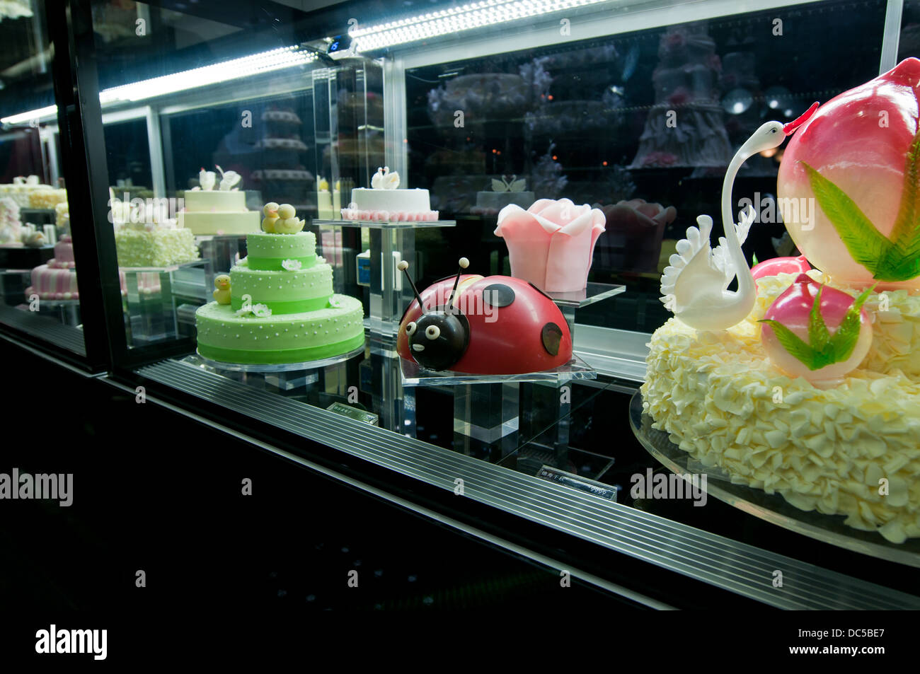 ladybird cake in Black Swan Luxury Cake shop in Beijing, China Stock ...