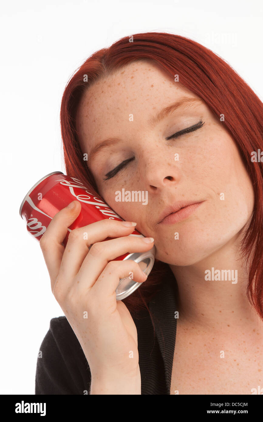 Girl drinking can coke hi-res stock photography and images - Alamy