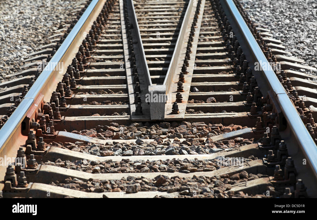 Modern railroad perspective. Industrial transportation background Stock ...