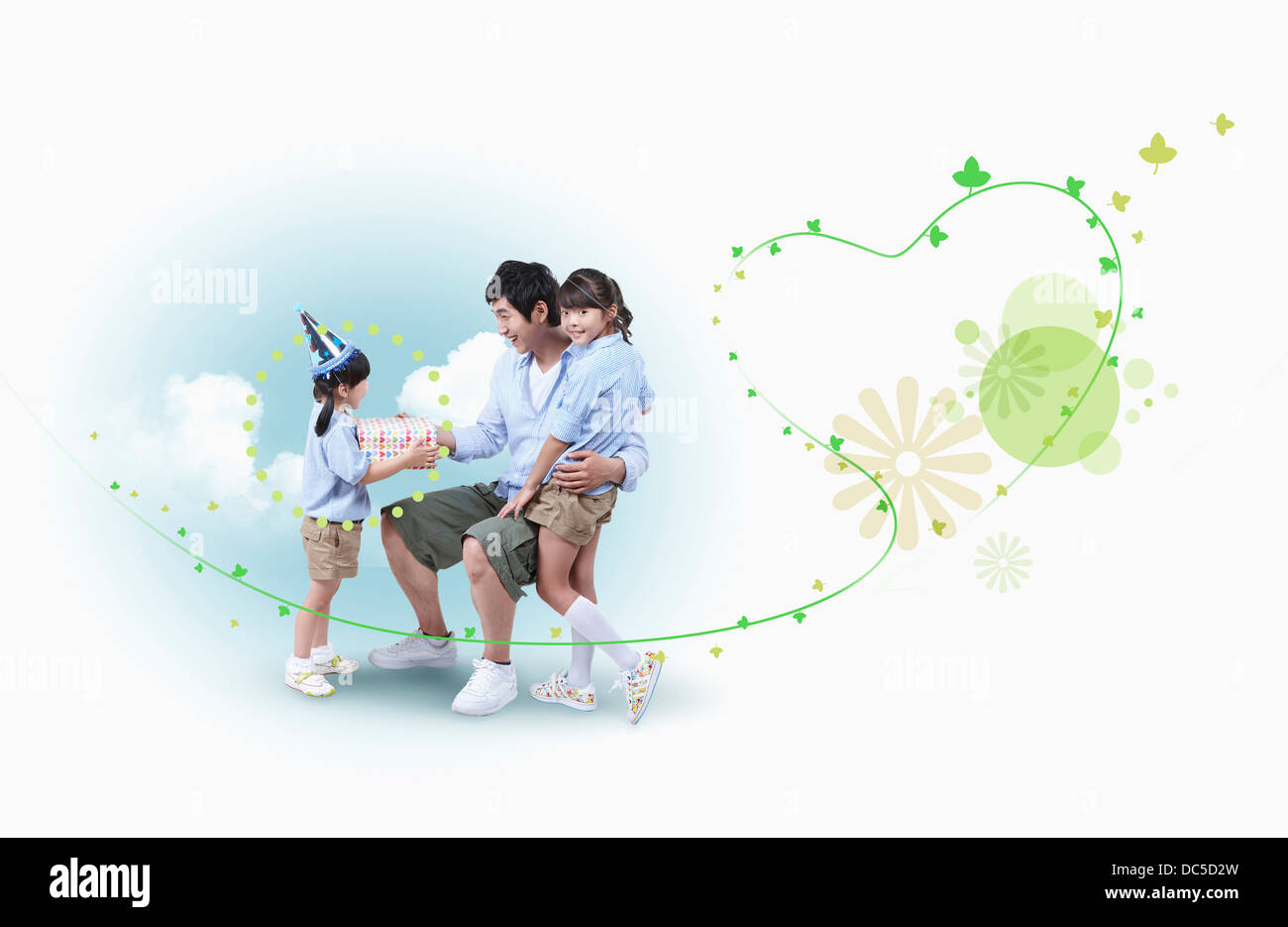 Father daughter flower Cut Out Stock Images & Pictures - Alamy