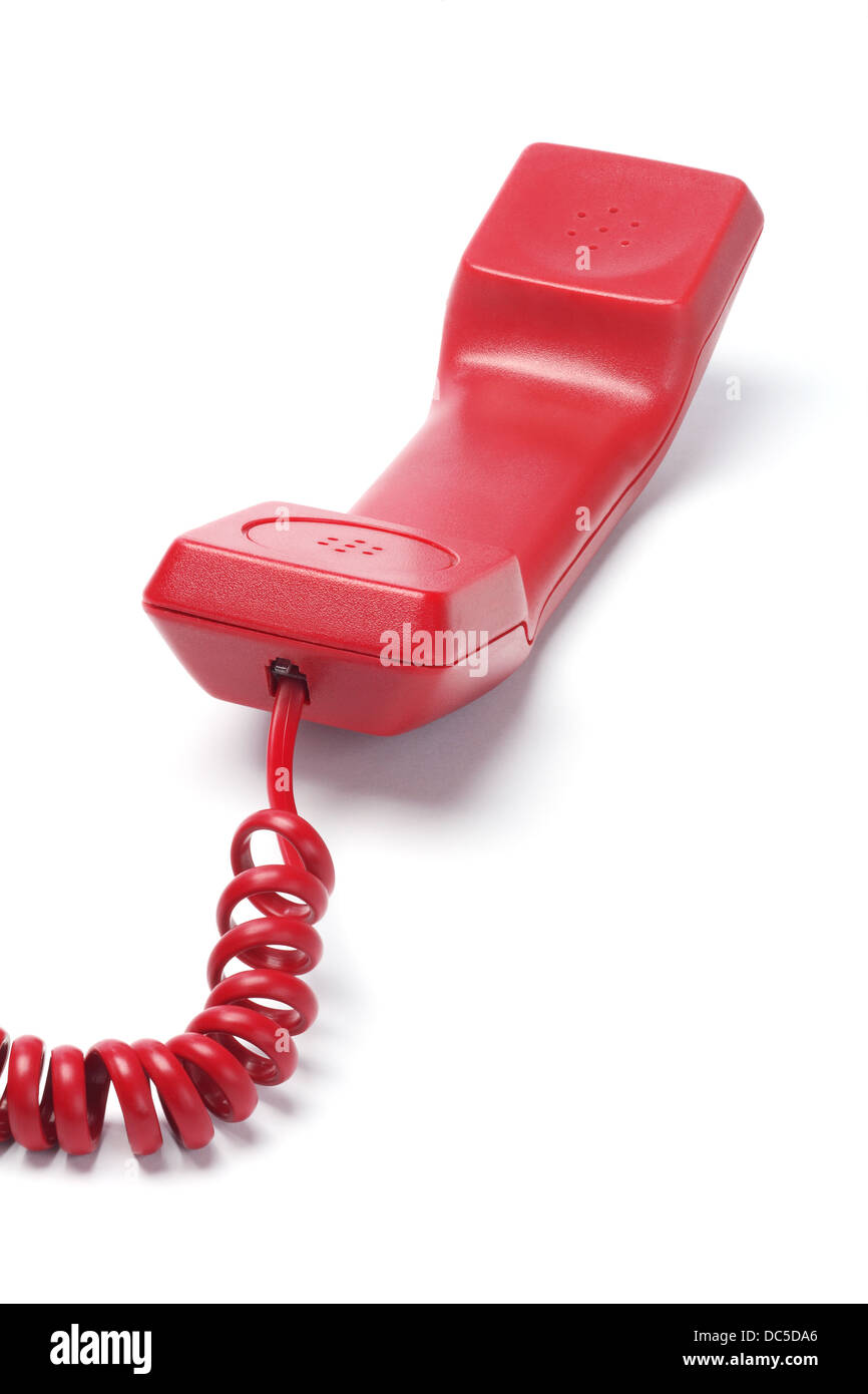 Red telephone receiver and cable hi-res stock photography and images ...