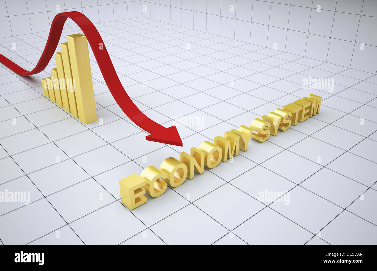 illustration of economy system graph Stock Photo - Alamy