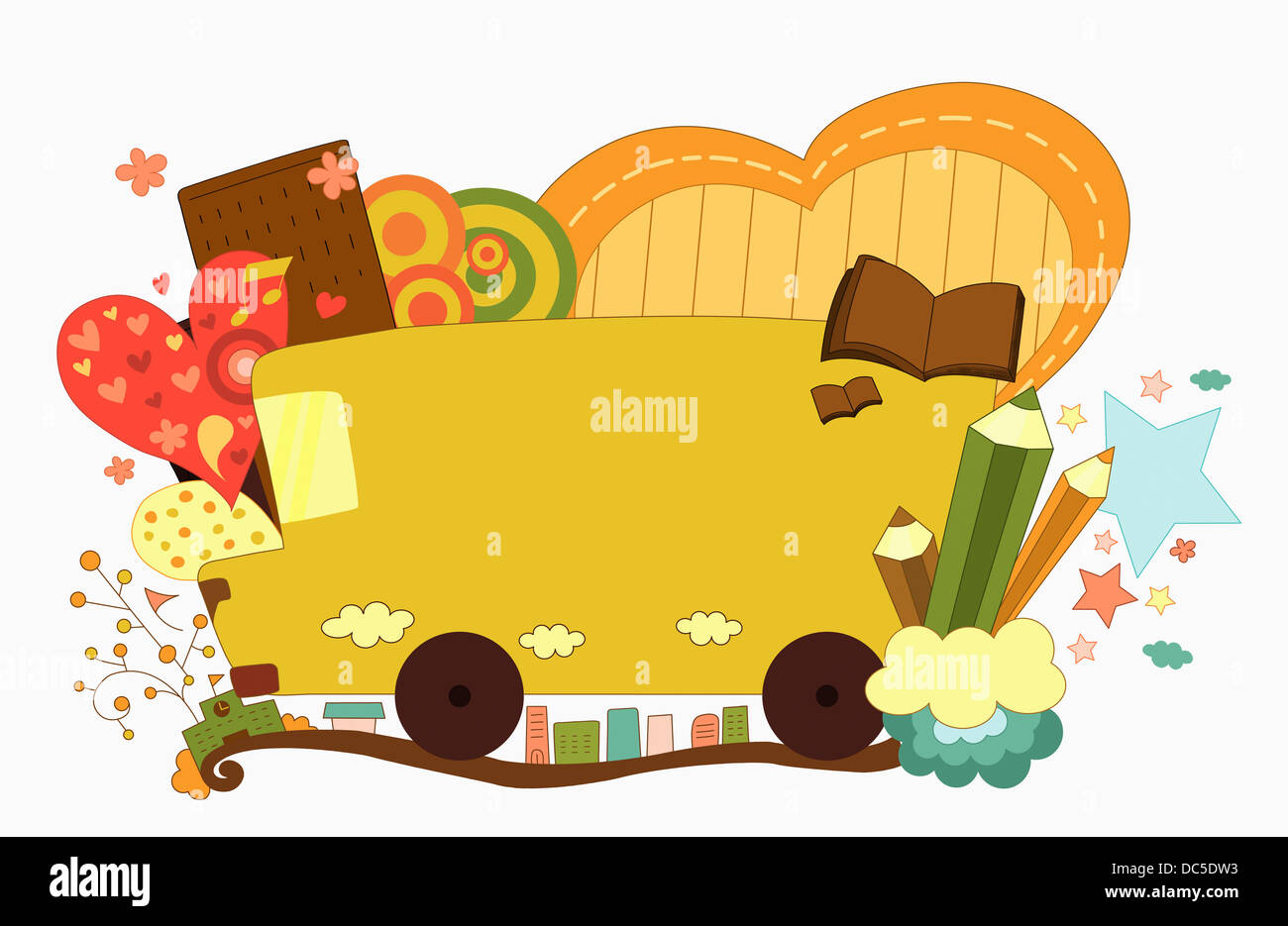 design memo template of a bus Stock Photo - Alamy