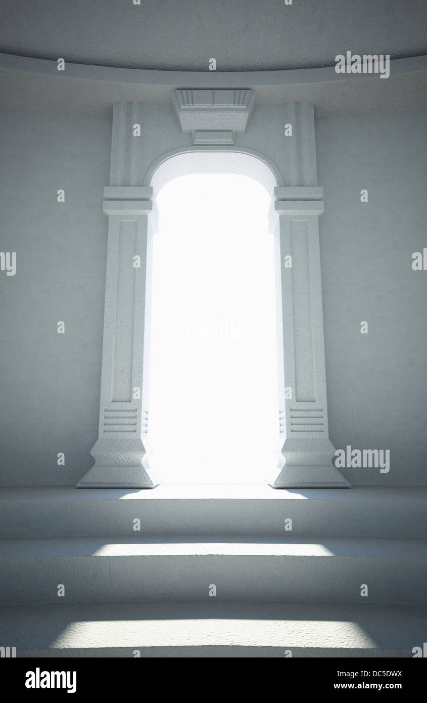 a light coming from outside a door Stock Photo - Alamy