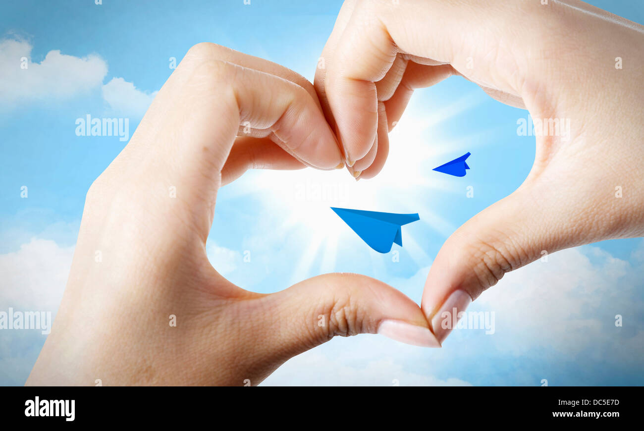 illustration of hands making a shape of heart Stock Photo - Alamy