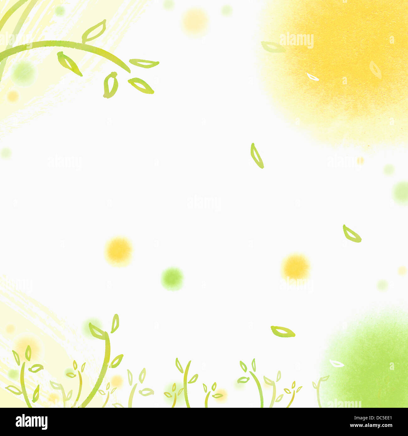 illustration of memo template featuring leaves Stock Photo - Alamy