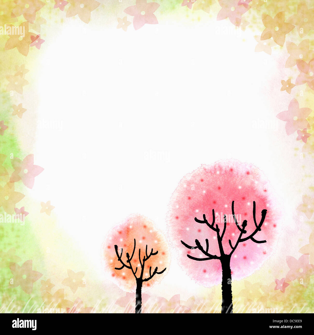 illustration of memo template featuring trees Stock Photo - Alamy