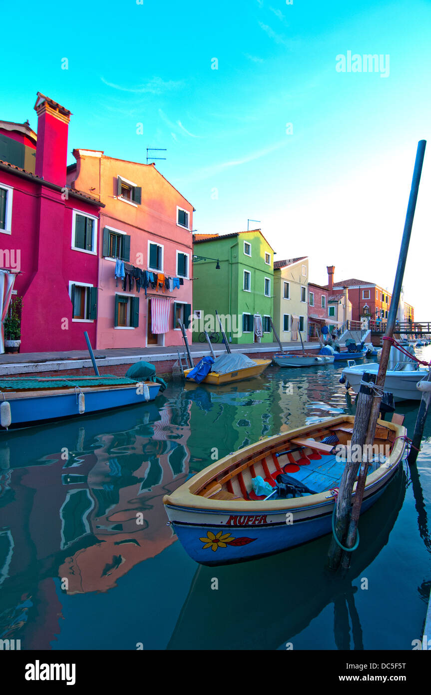 Italy Venice Burano island with traditional colorful houses Stock Photo - Alamy