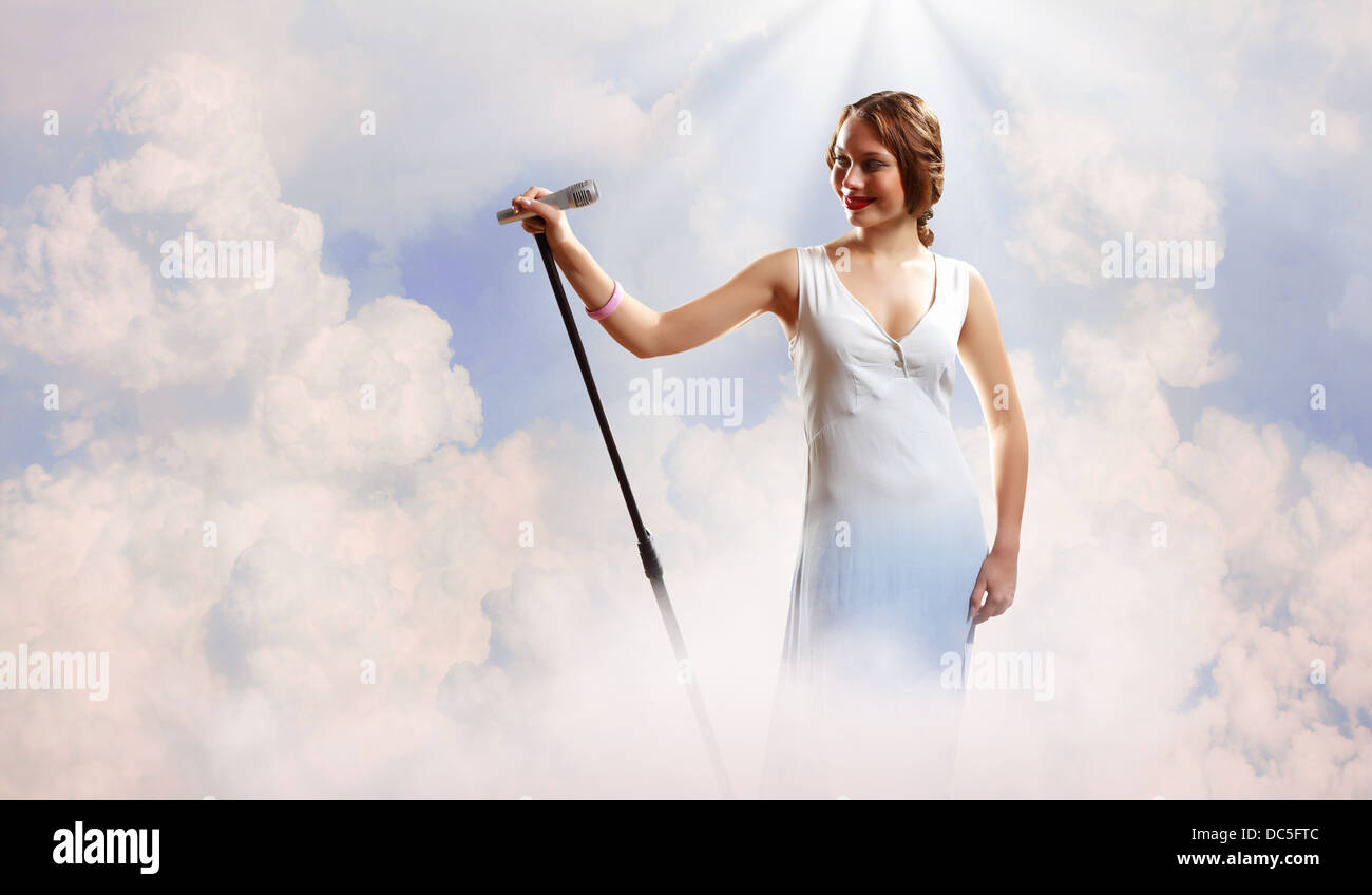 Portrait of female singer Stock Photo - Alamy