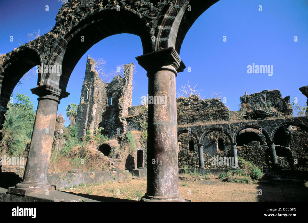 Ruins of old Portuguese Fort. Bassein. Maharashtra. India Stock Photo ...