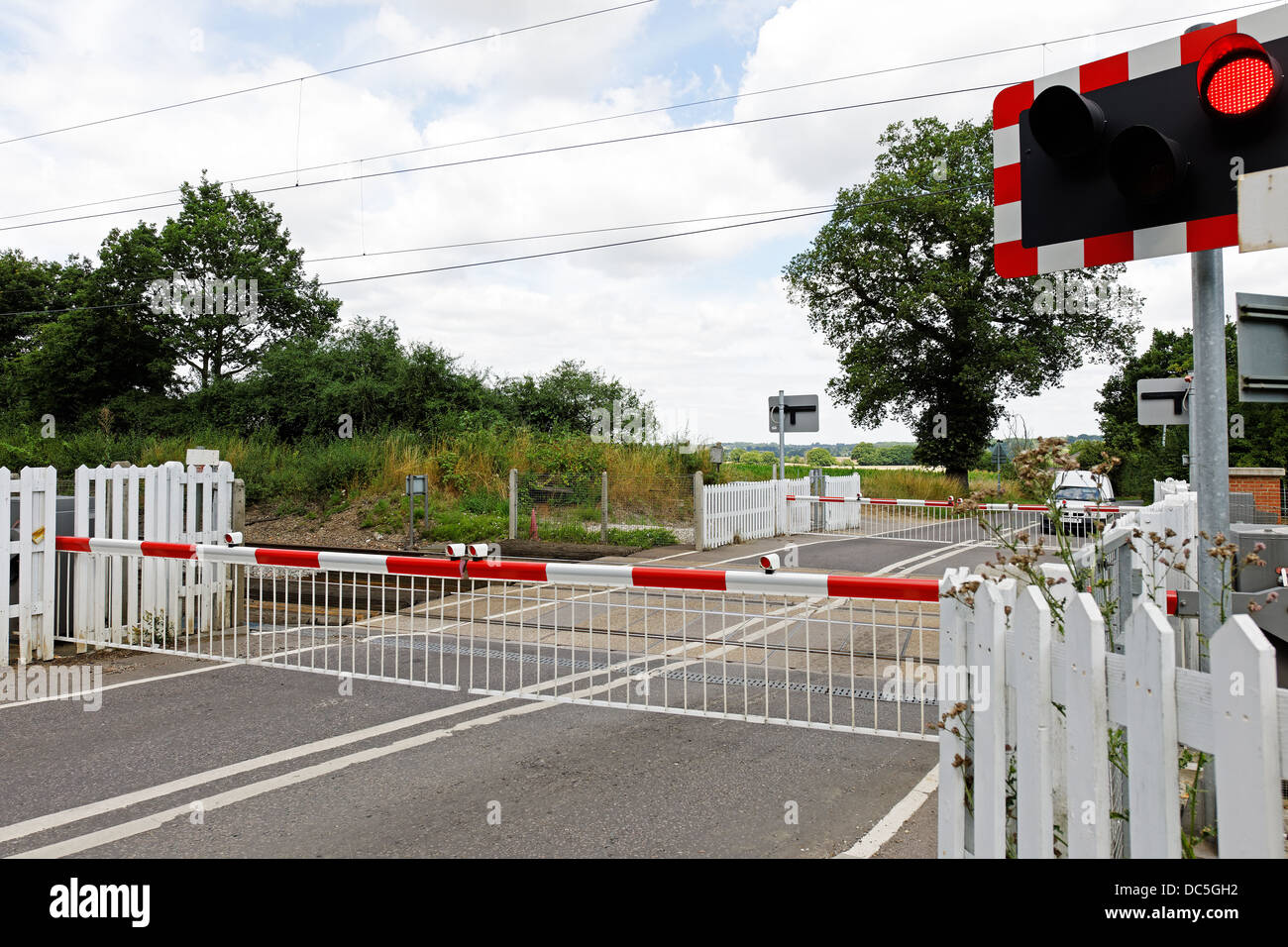 Automatic railway crossing gate hi-res stock photography and images - Alamy