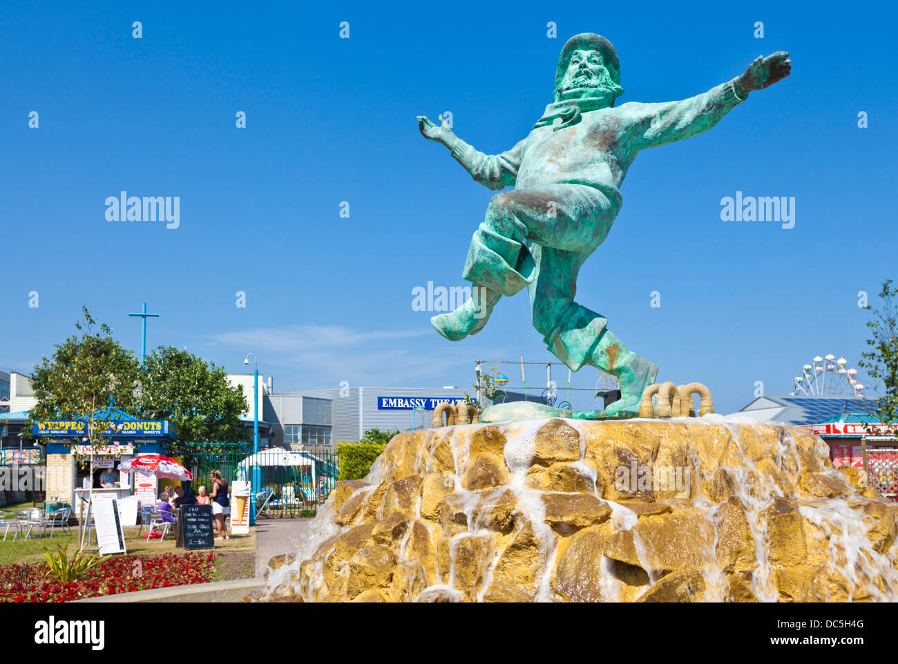 Jolly fisherman statue Skegness Tower Gardens Lincolnshire england UK ...