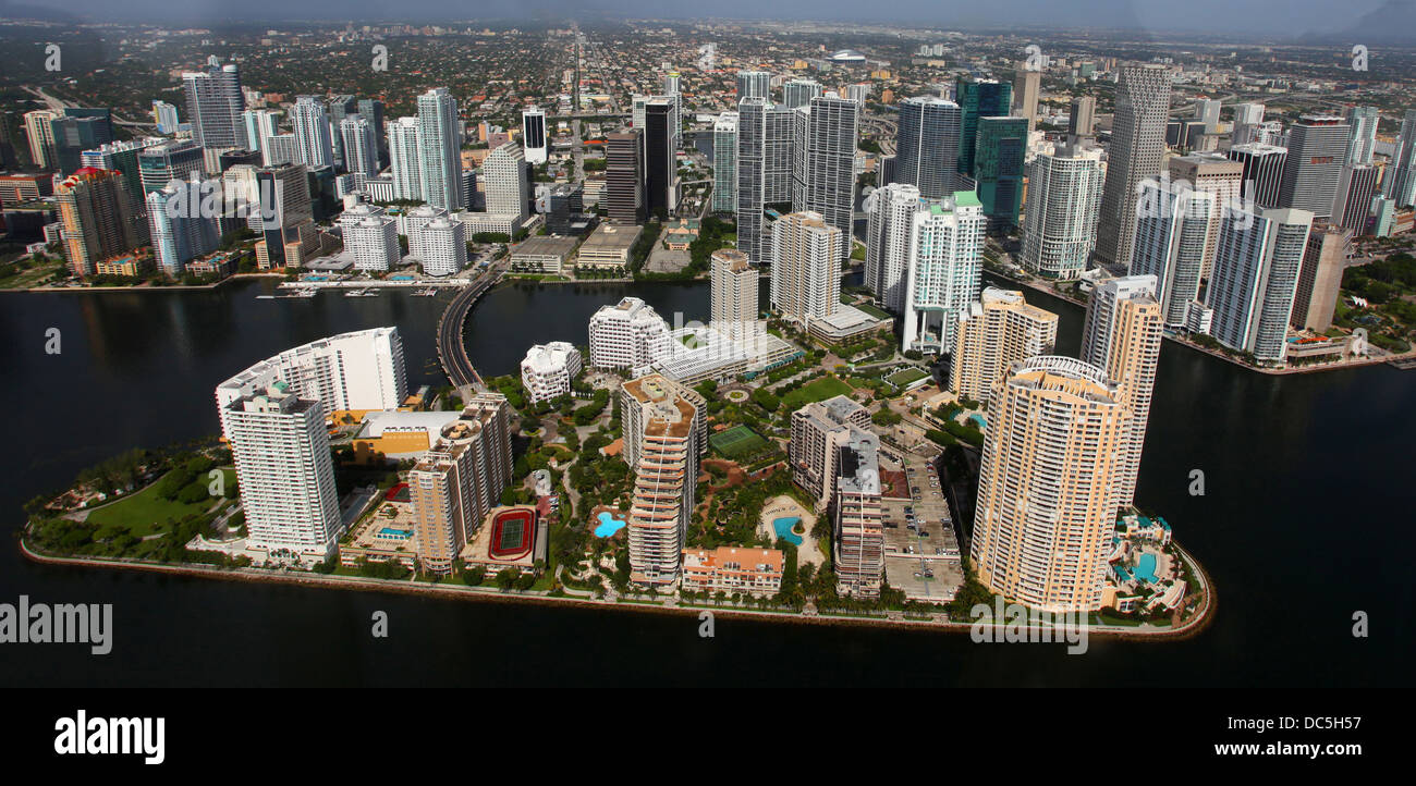 Aerial view of the Miami skyline, Florida, USA Stock Photo - Alamy