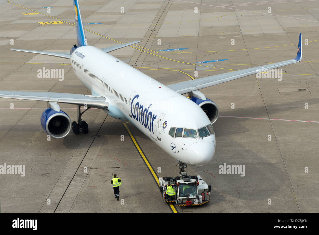 Condor airways Boeing 757-500 passenger aircraft being pushed-back ...