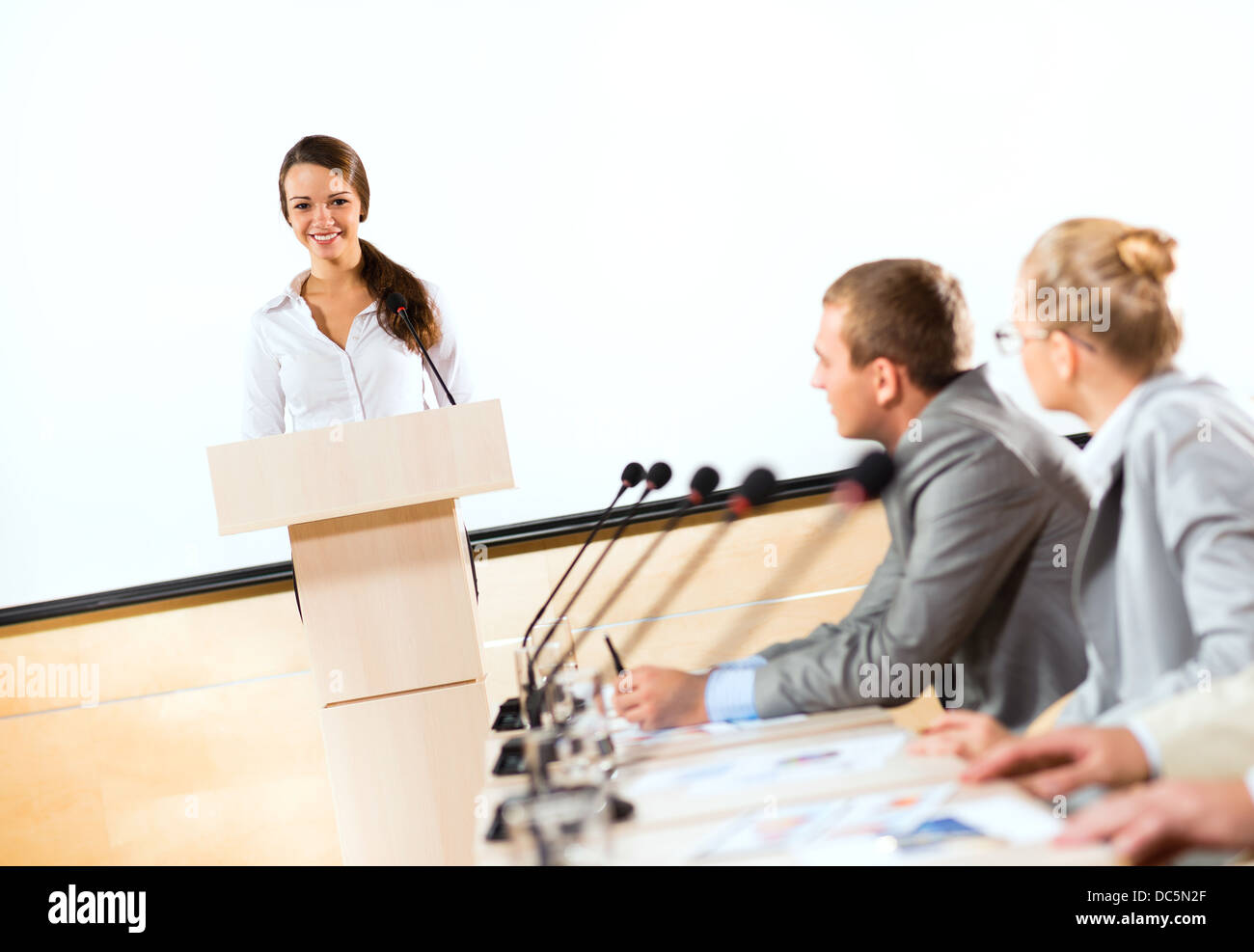 businessmen communicate at the conference Stock Photo - Alamy