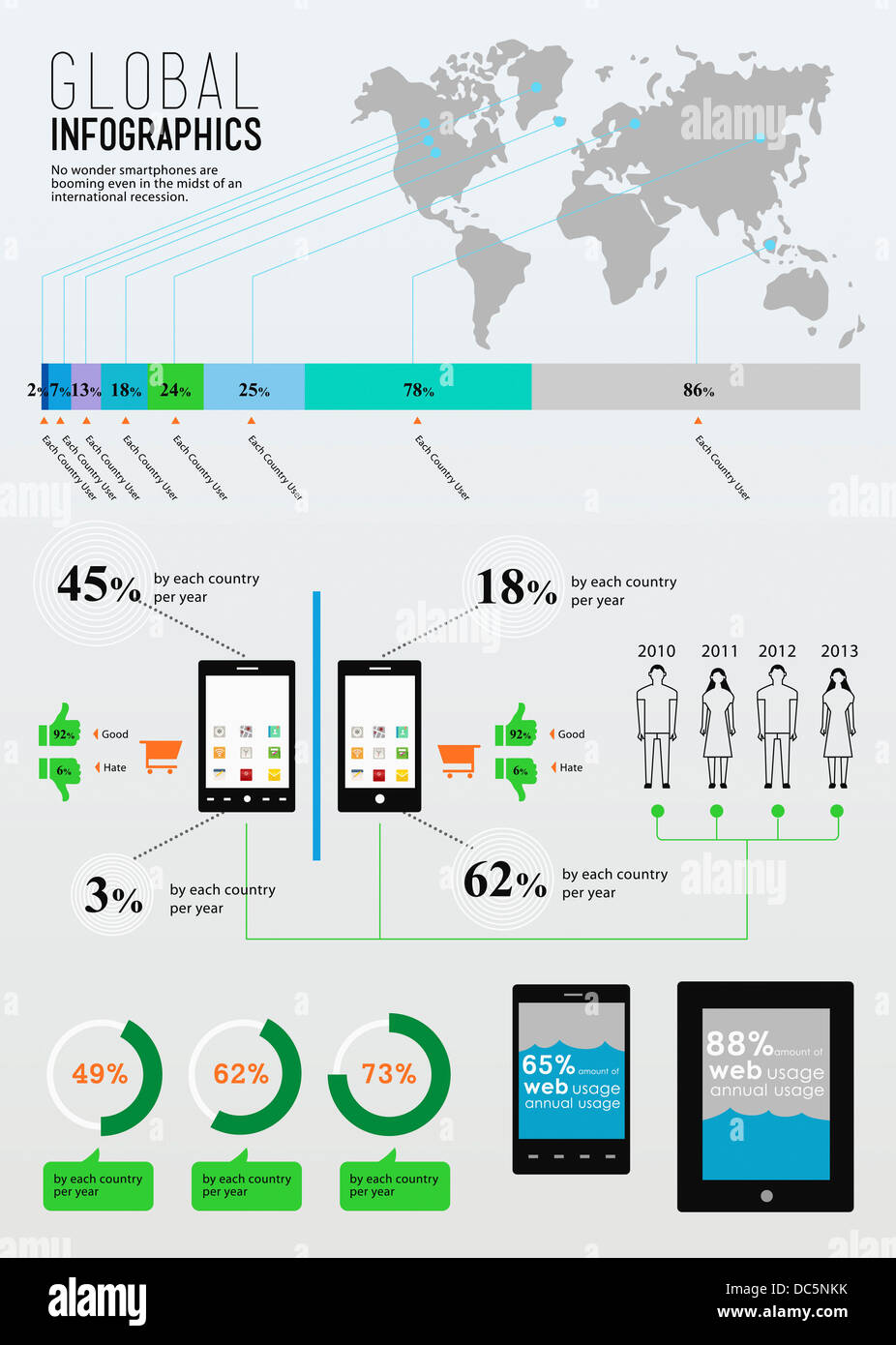 illustration of global info graphics Stock Photo - Alamy