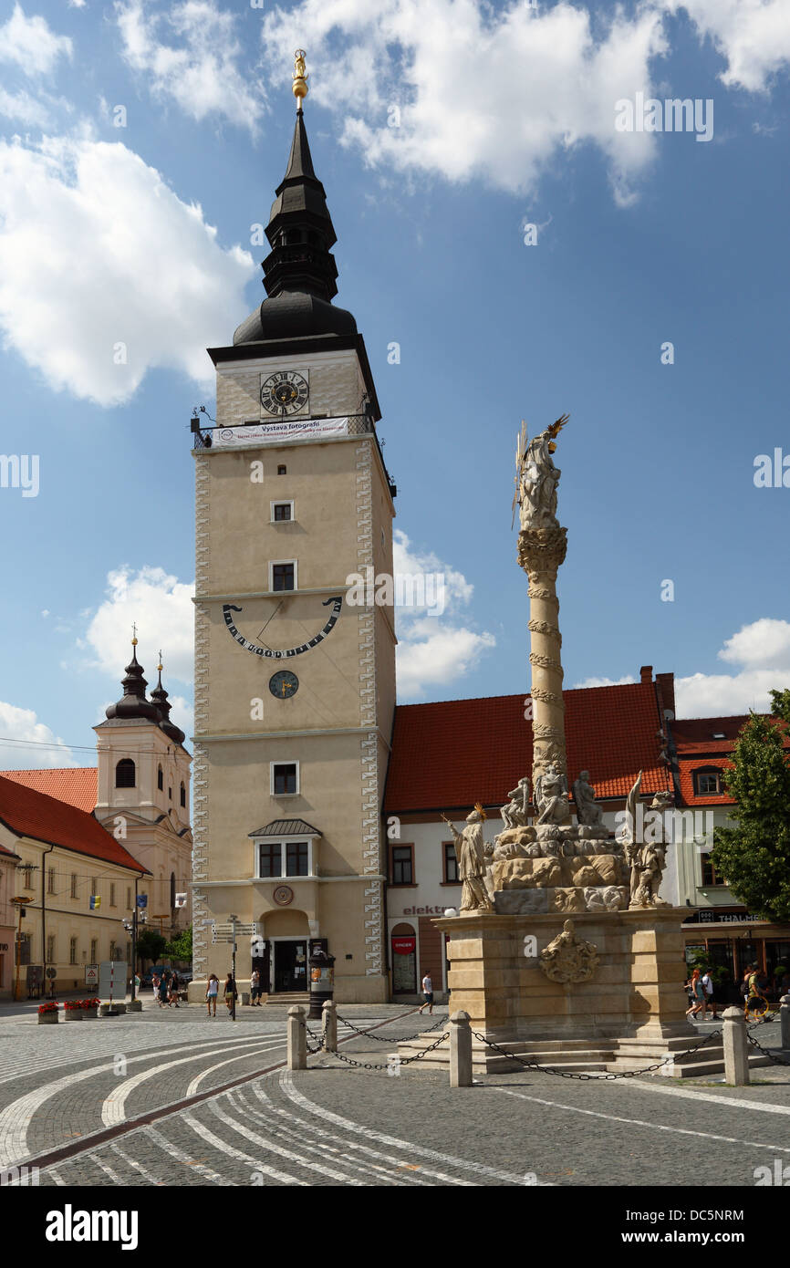 Renaissance bell tower on Trinity square, Trnava, Slovakia Stock Photo ...