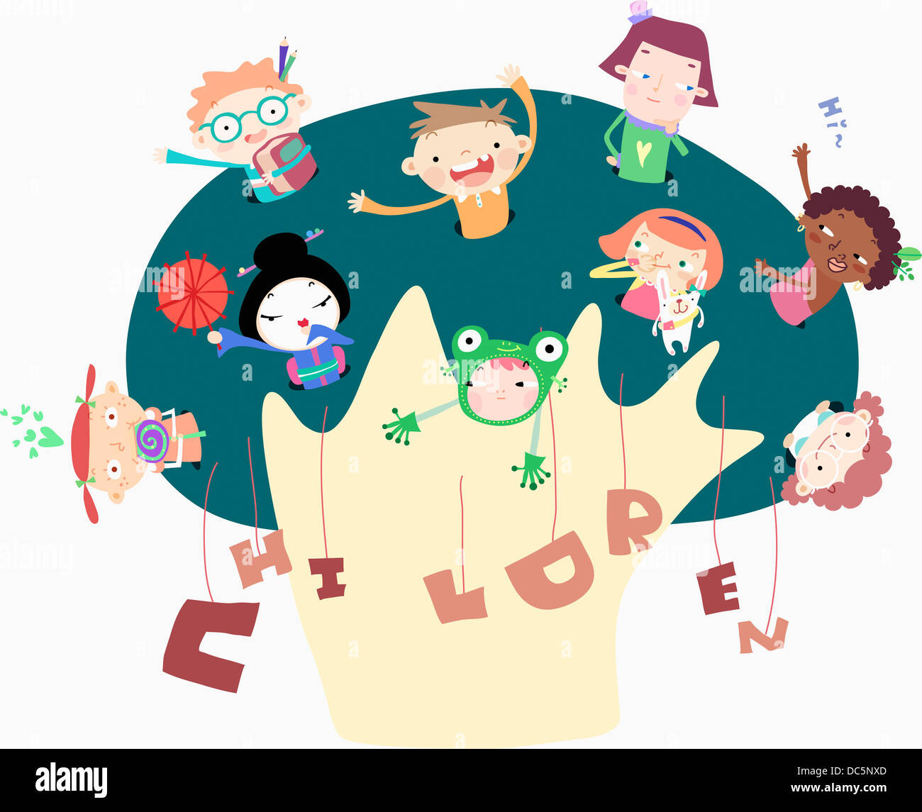 illustration of children Stock Photo - Alamy