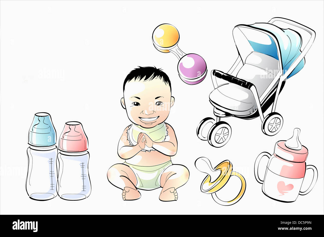 illustration drawing relate to baby Stock Photo - Alamy