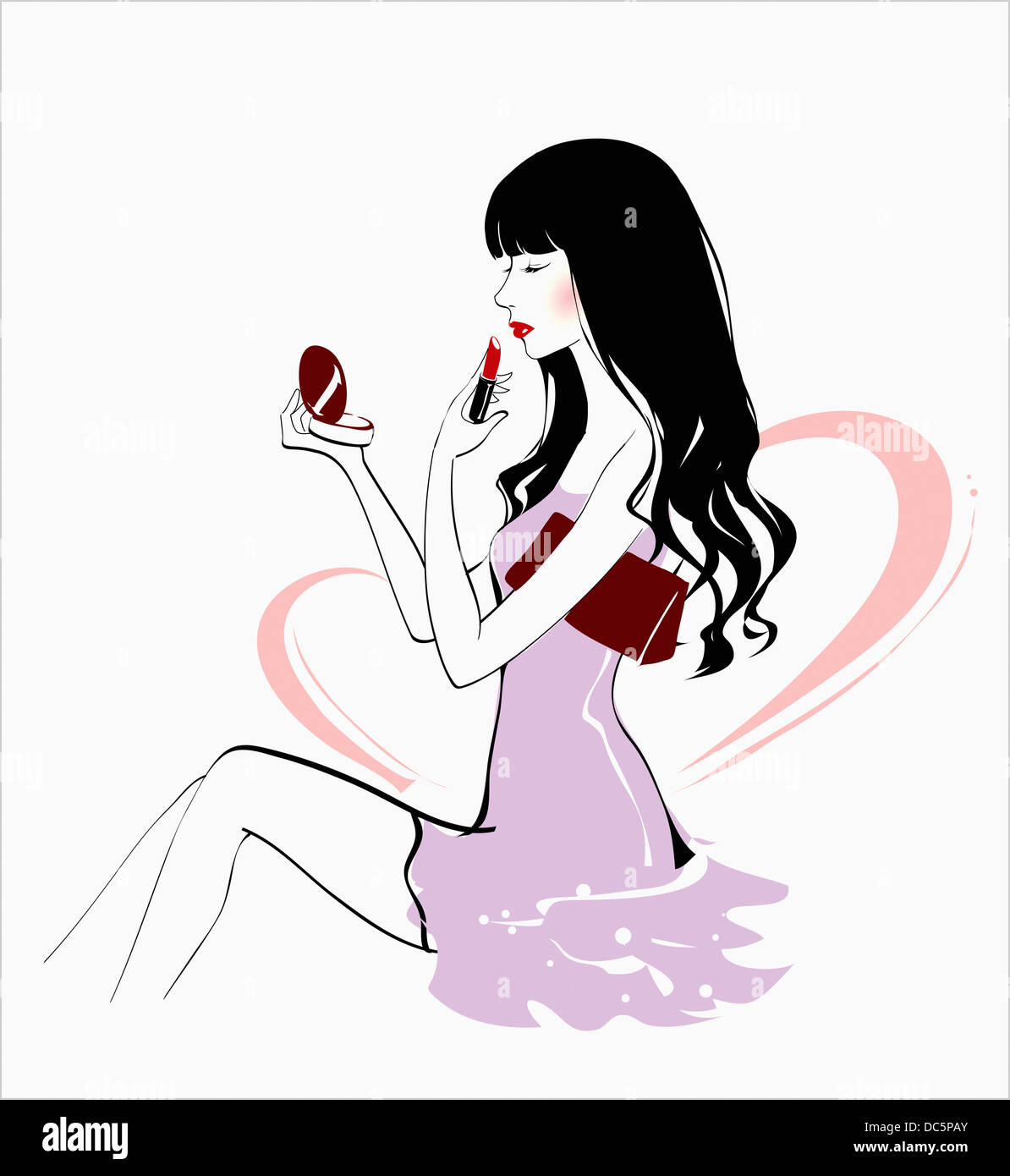 Smiling woman making wearing Cut Out Stock Images & Pictures - Alamy