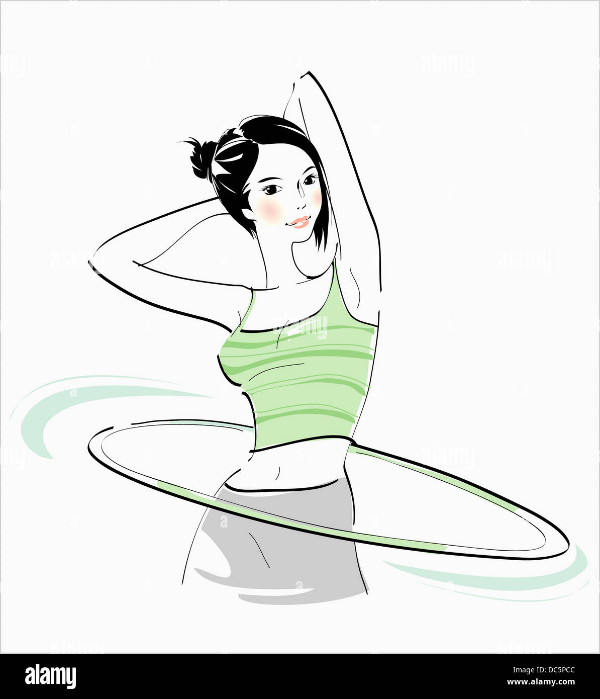 illustration drawing of a woman working out Stock Photo - Alamy