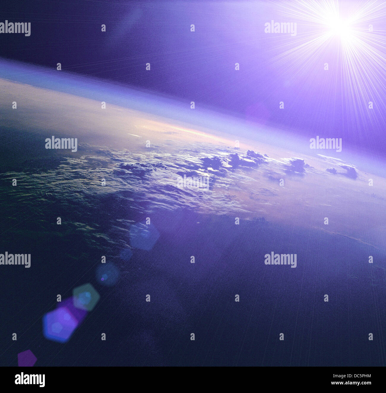 NASA space image of clouds reflecting sunrise Stock Photo - Alamy