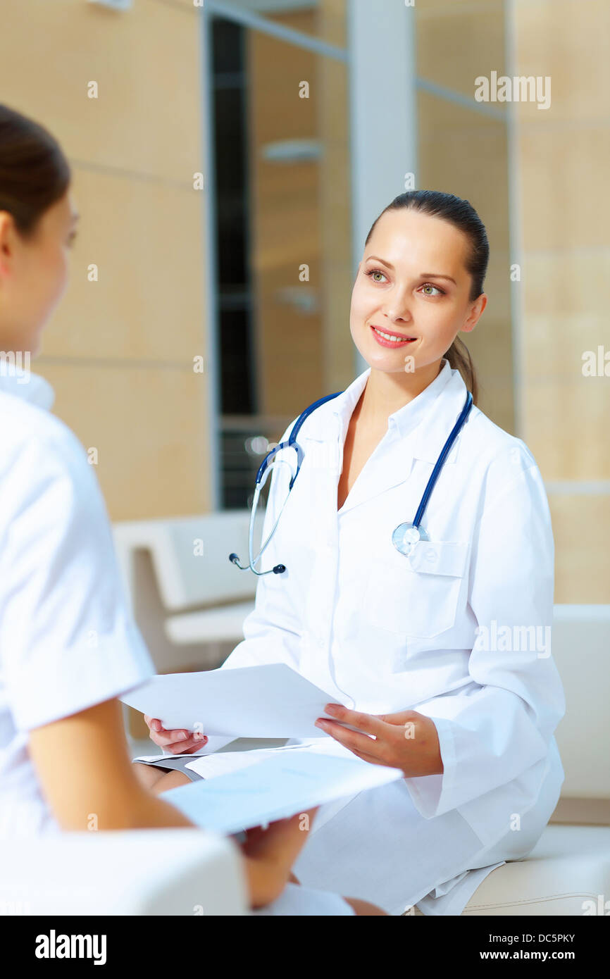 Portrait of two friendly female doctors Stock Photo - Alamy
