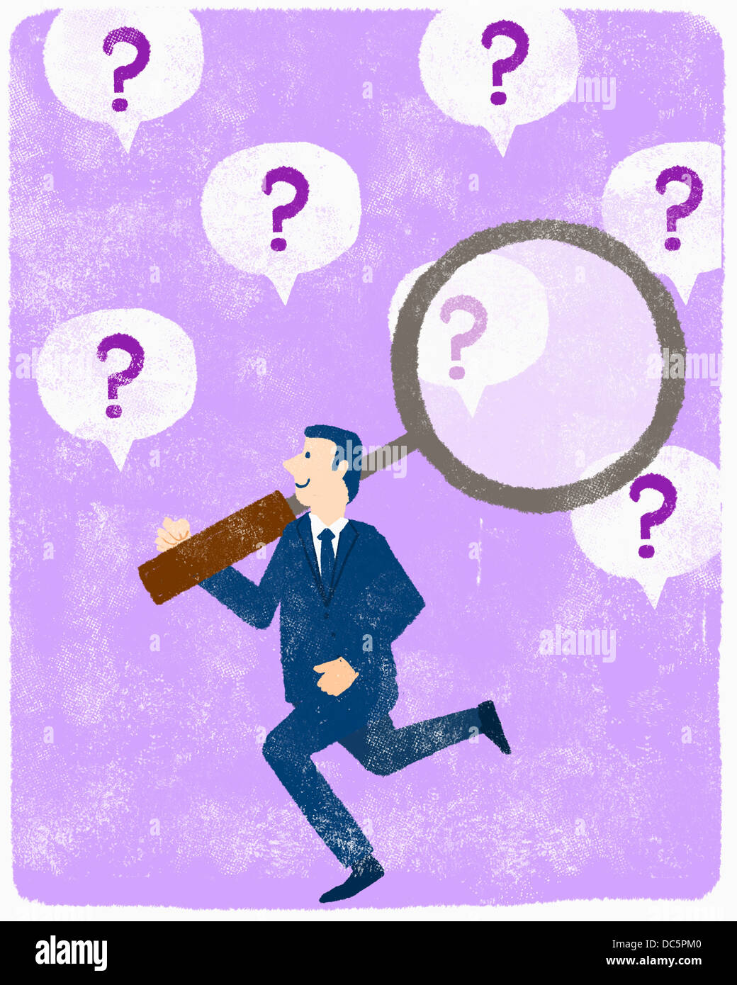 illustration of businessman looking lost Stock Photo - Alamy