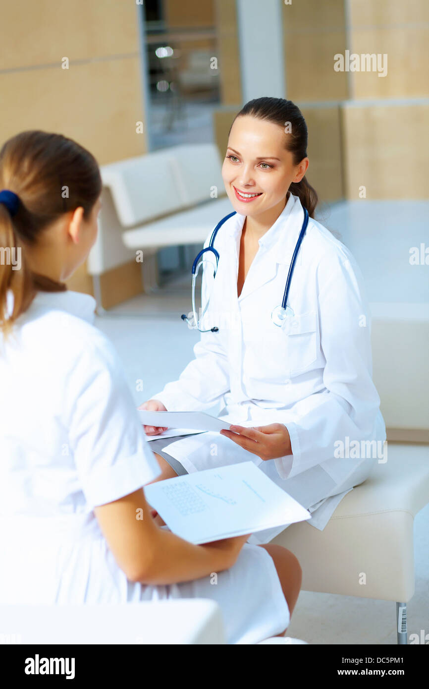 Portrait of two friendly female doctors Stock Photo - Alamy