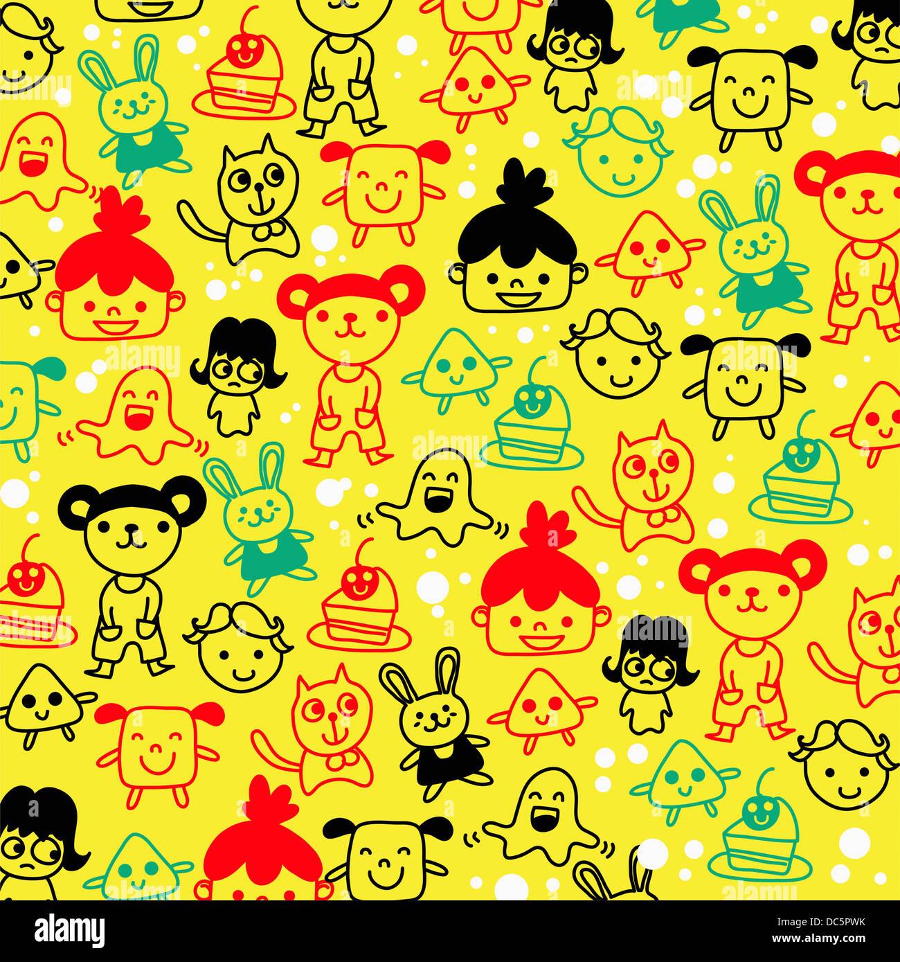 yellow background with illustration icons Stock Photo - Alamy