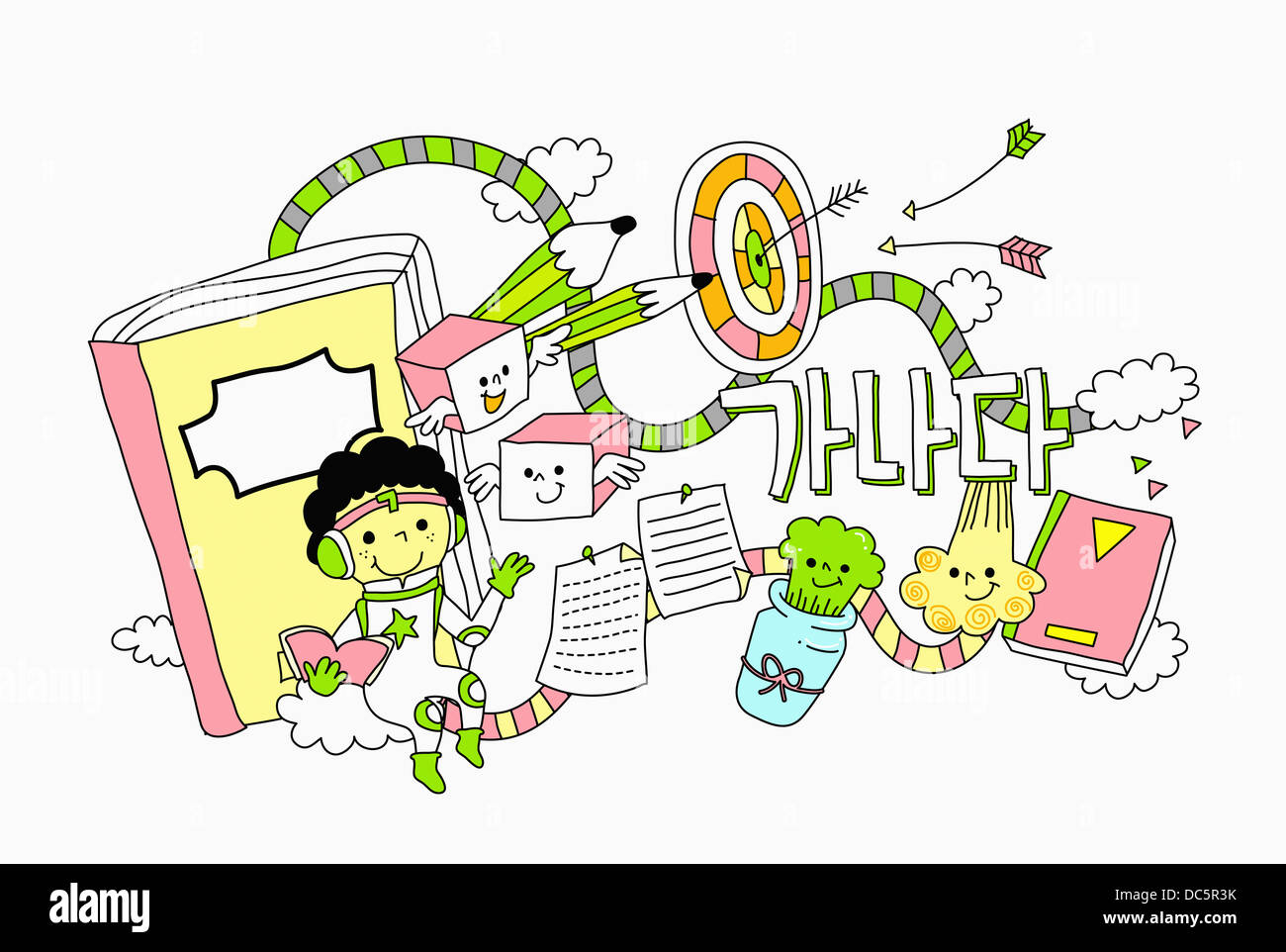 illustration of Korean class Stock Photo - Alamy