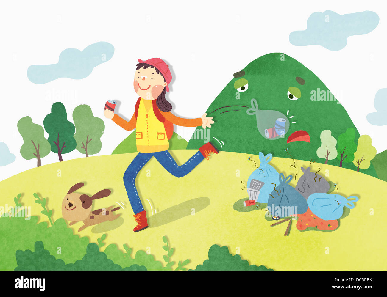 illustration of no garbage disposal in a mount Stock Photo - Alamy