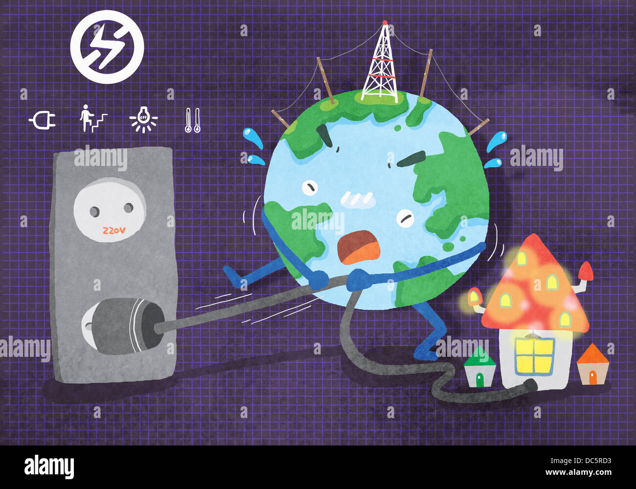 illustration of electricity safety Stock Photo - Alamy