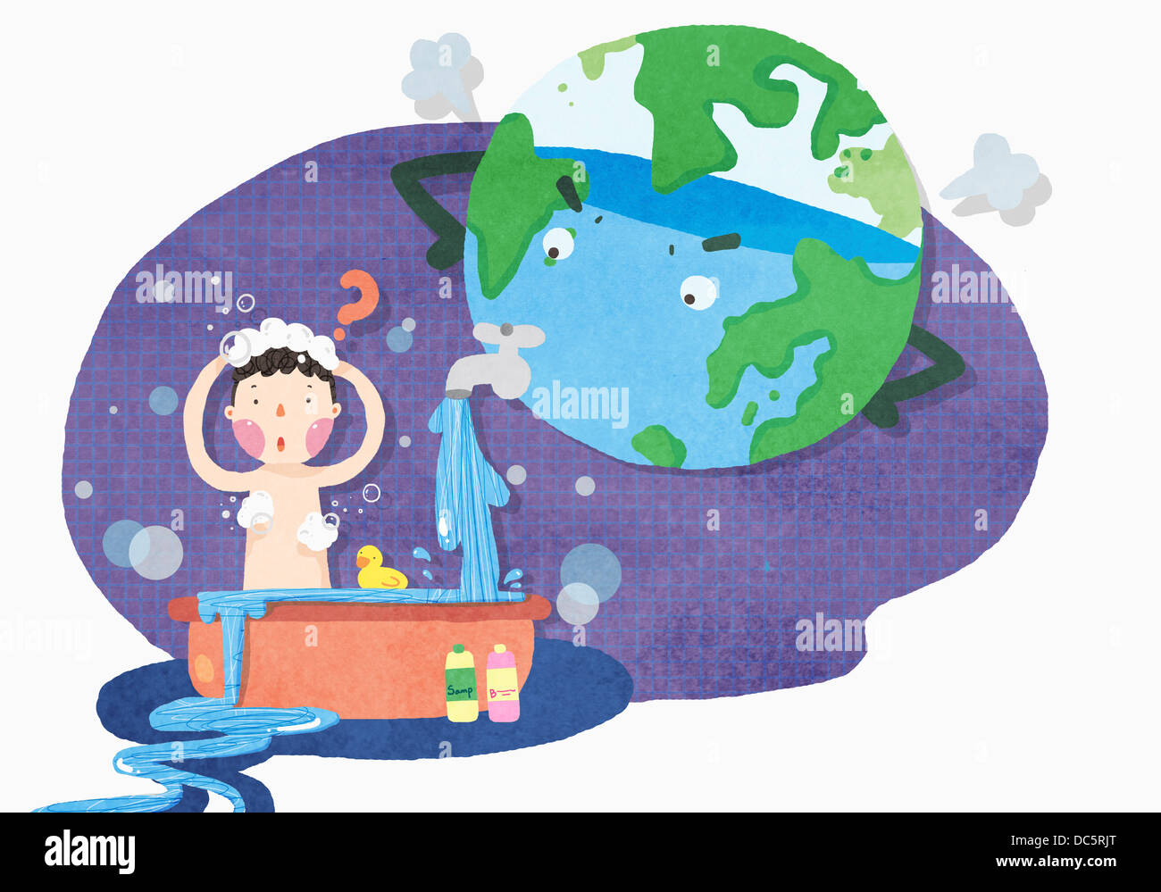 illustration of contaminating water Stock Photo - Alamy