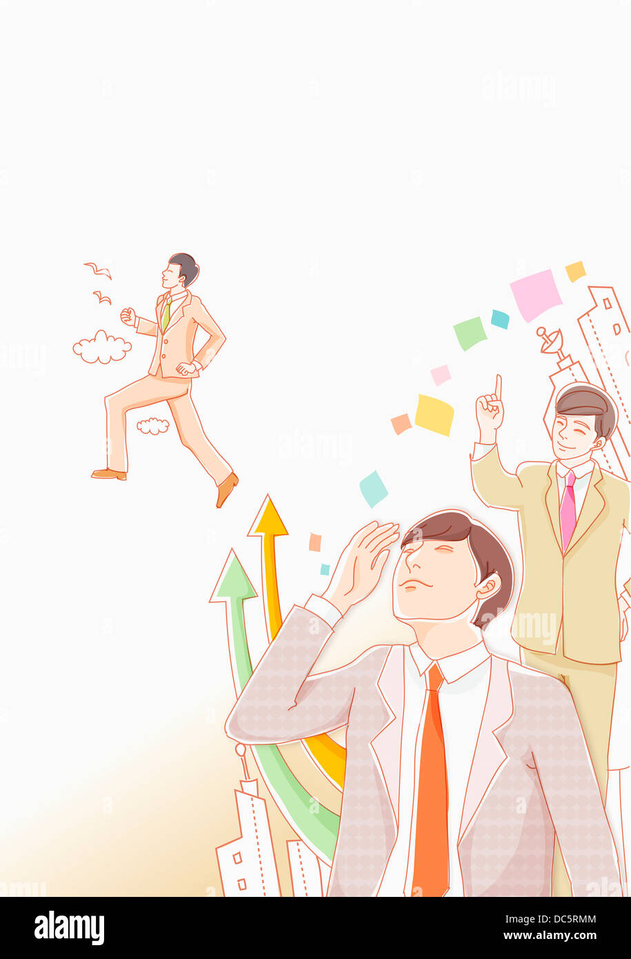 Illustration businessman pointing finger hi-res stock photography and ...